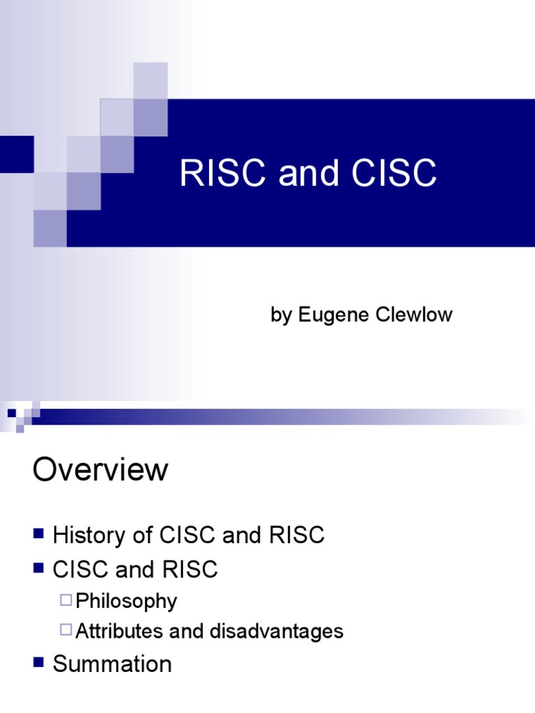 Risc And Cisc By Eugene Clewlow Pdf Classes Of Computers Central