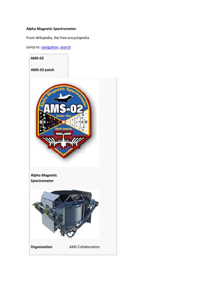 Alpha Magnetic Spectrometer Overview | PDF | Spaceflight | Outer Space