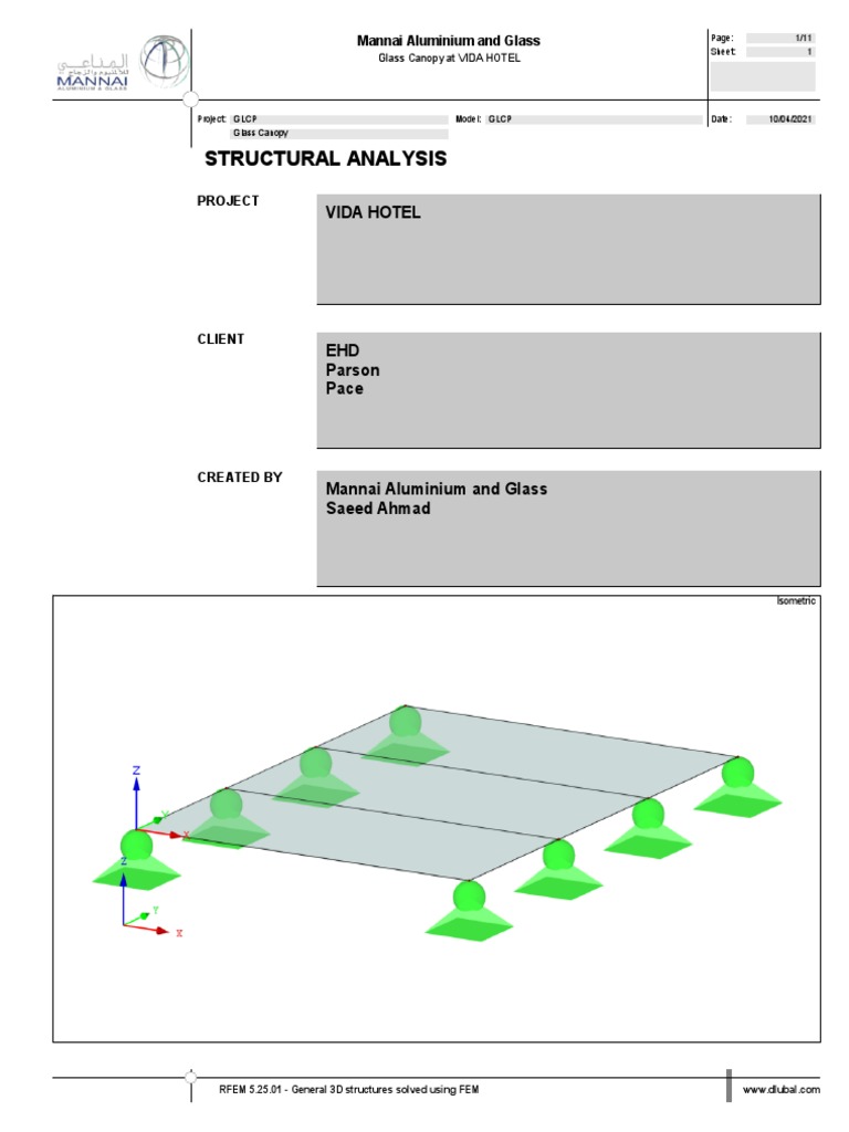 Structural Analysis: Vida Hotel | PDF | Young's Modulus | Matrix ...