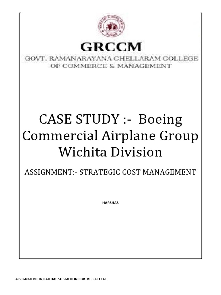 CASE STUDY Boeing Commercial Airplane Group Wichita Division | PDF ...