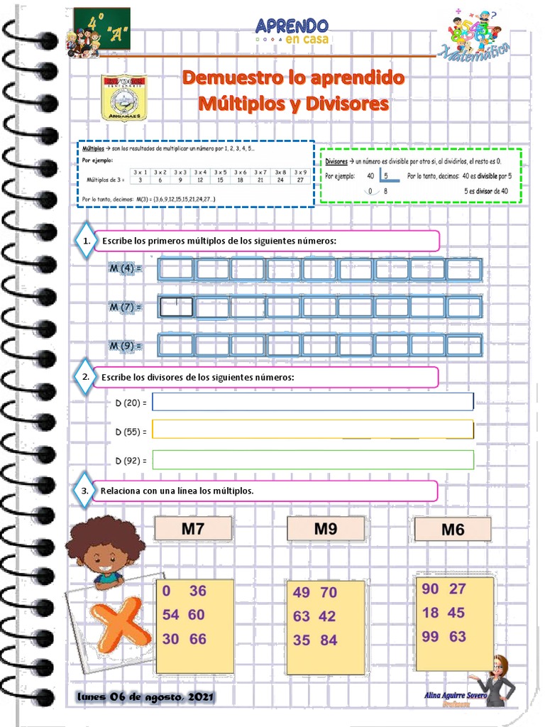Actividades de Múltiplos y Divisores | PDF