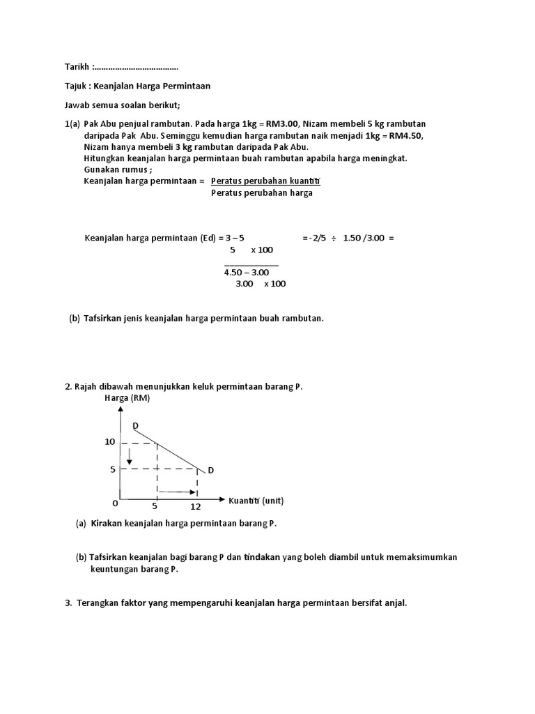 Keanjalan Harga Permintaan | PDF
