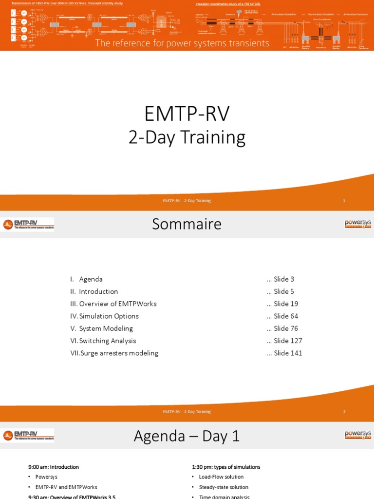 EMTP RV Training Slide | PDF | Transformer | Electrical Impedance