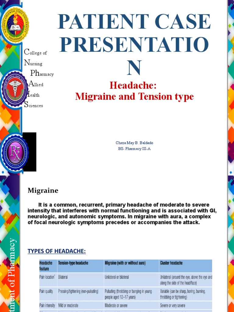 Patient Case Presentation | PDF | Migraine | Headache