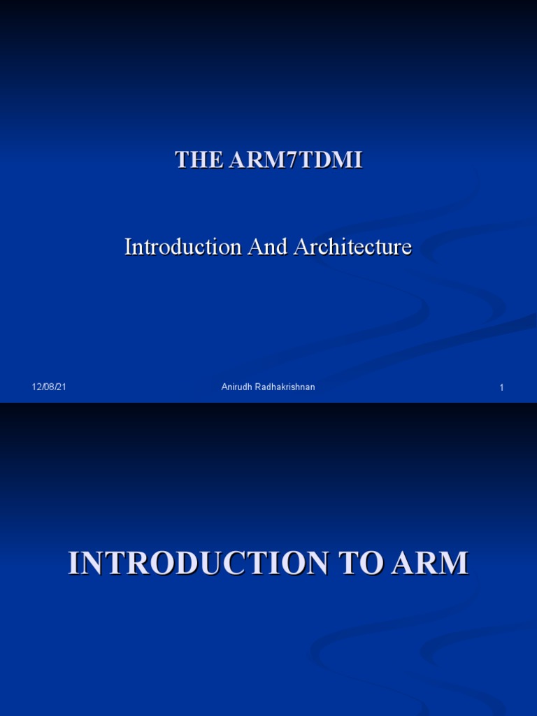 The Arm7Tdmi | PDF | Arm Architecture | Central Processing Unit