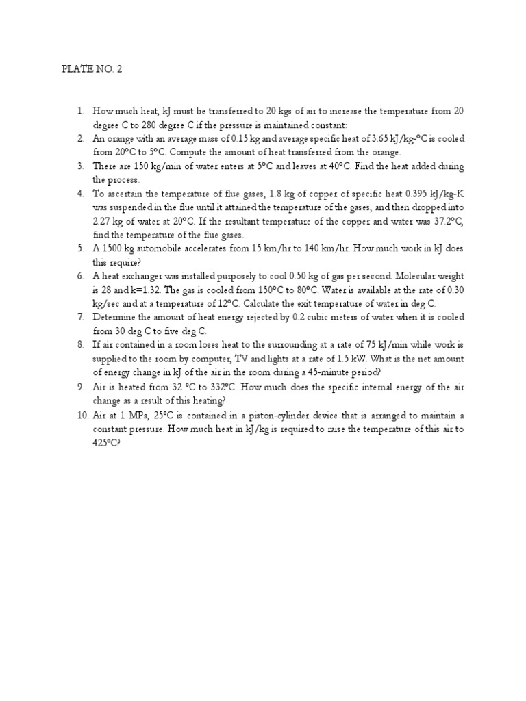 Heat Transfer Calculations: A Collection of Thermodynamics Problems ...
