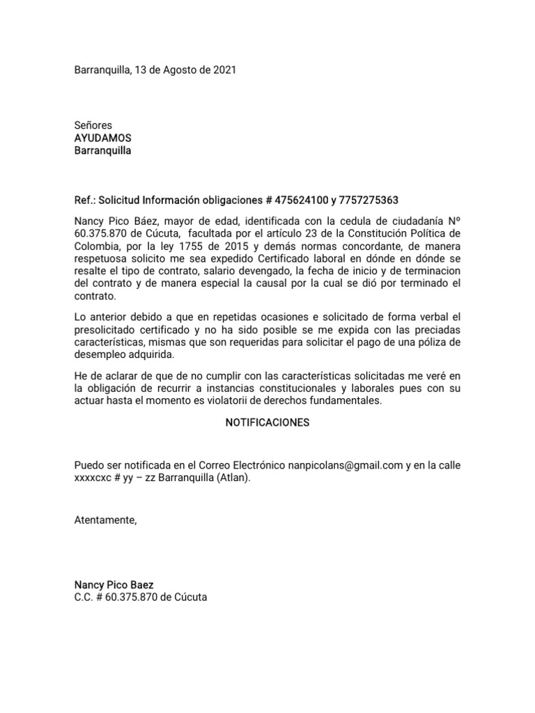 Derecho de Petici Nancy Ayudamos | PDF