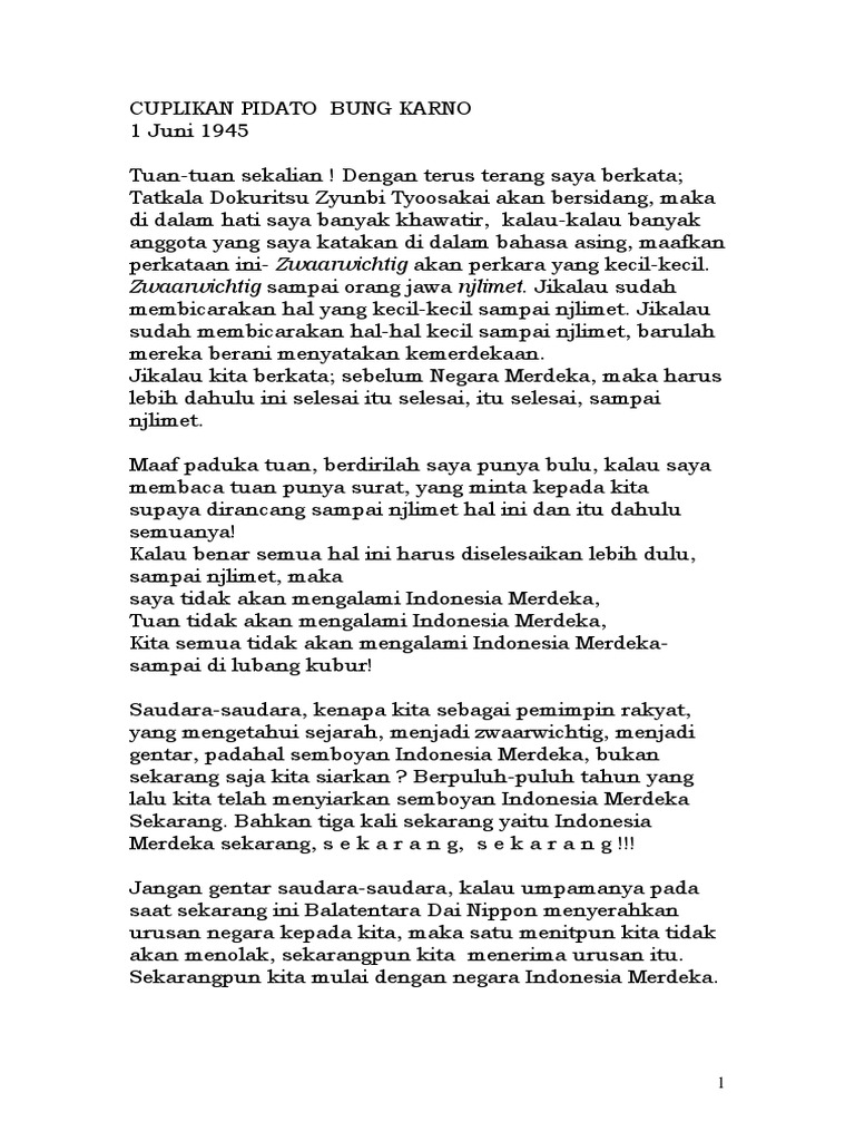 Cuplikan Pidato Bung Karno | PDF