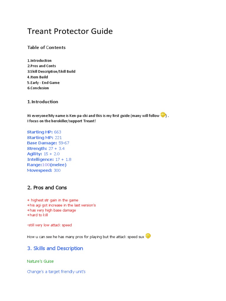 Treant Protector Guide: 2.pros and Conts 3.skill Description/Skill ...