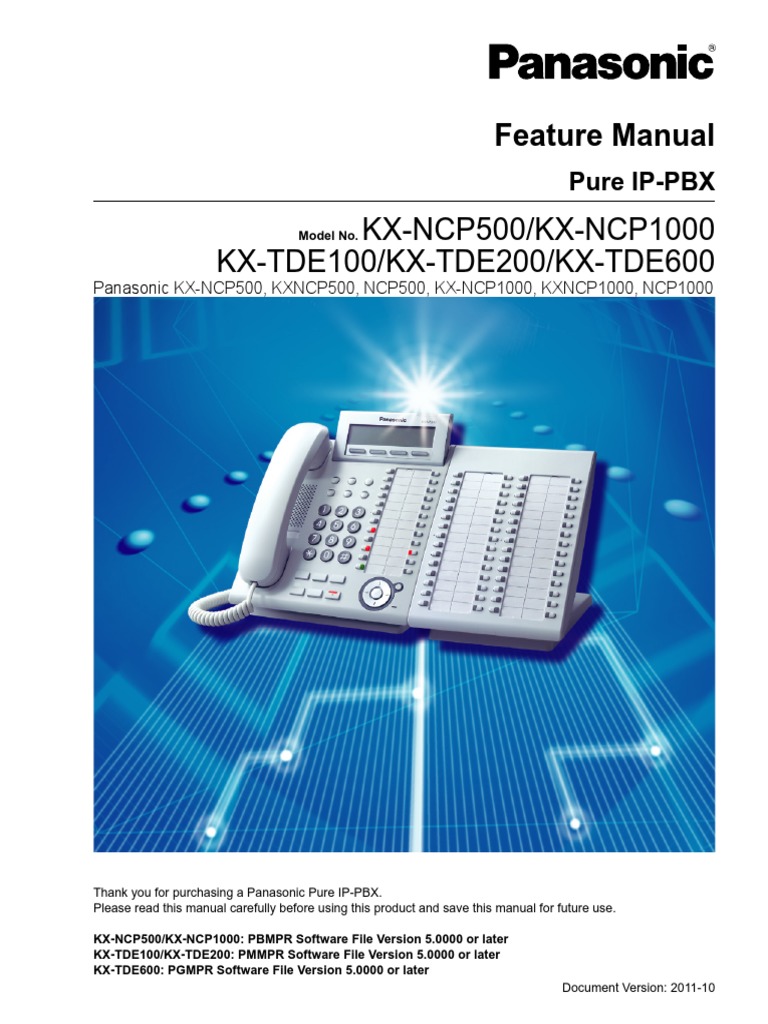 Panasonic KX NCP Series TDE Series Feature Manual | PDF | Session ...