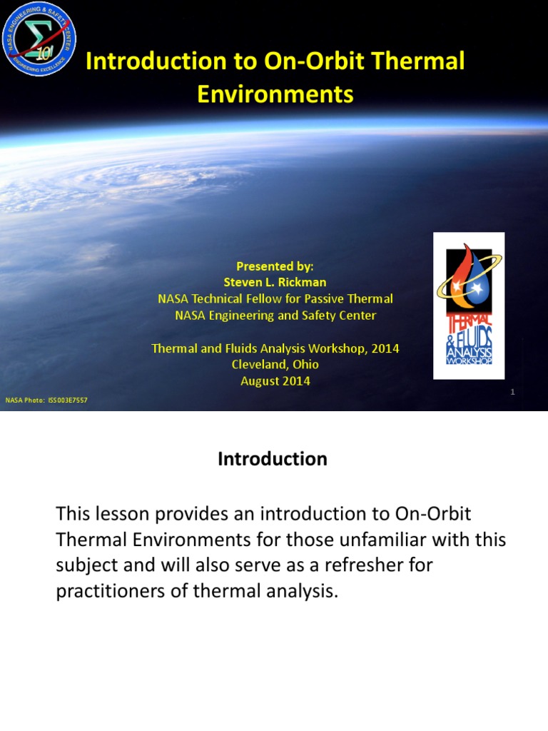 Introduction To On-Orbit Thermal Environments | PDF | Apsis | Orbit