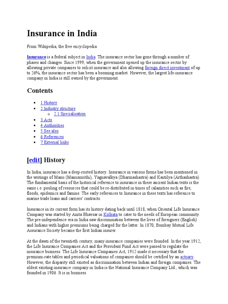 Insurance in India | PDF | Insurance | Life Insurance