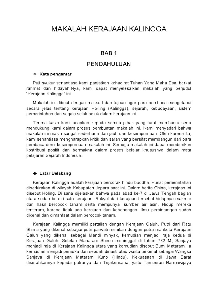 Sejarah dan Budaya Kerajaan Kalingga | PDF | Sejarah