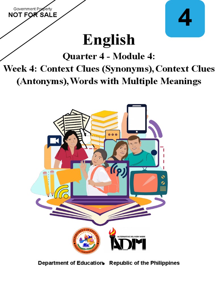 English4 - q4 - Mod4-Context Clues (Synonym) (Antonyms), Words With ...