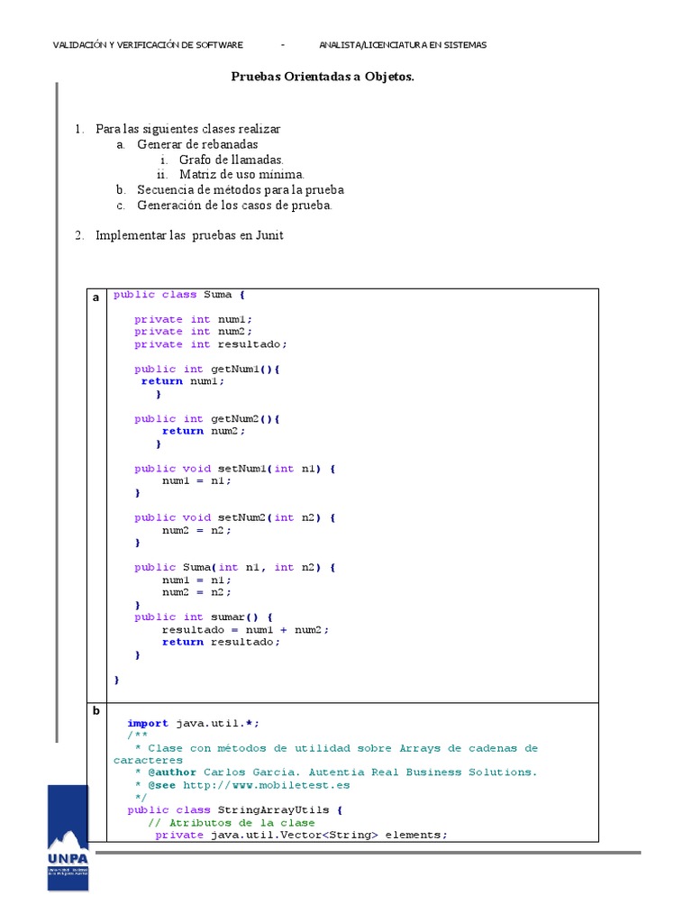 TP4 - Tecnicas de Pruebas - OO | PDF | Constructor (Programación Orientada a Objetos) | Programación
