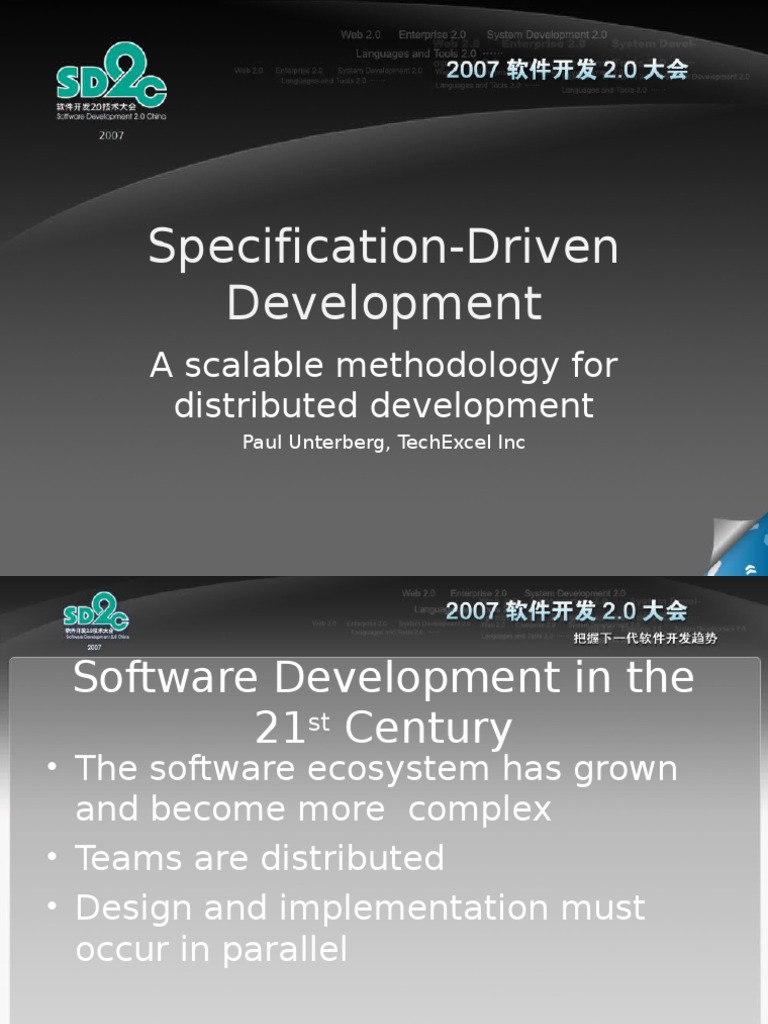 Specification-Driven Development: A Scalable Methodology For Distributed Development | PDF ...