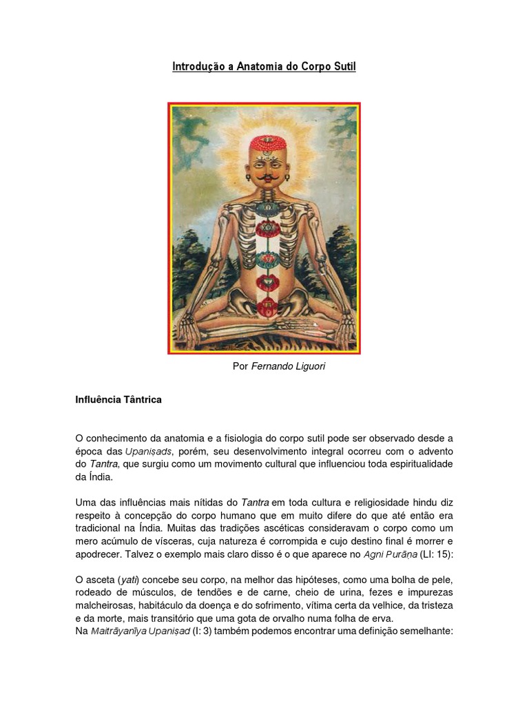 Introdução A Anatomia Do Corpo Sutil - Destacado | PDF | Tantra | Corpo ...