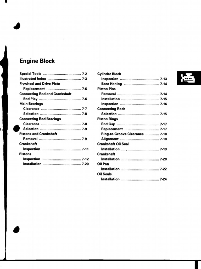 98 Honda Civic LX D16y7 Engine Block | PDF | Piston | Cylinder (Engine)