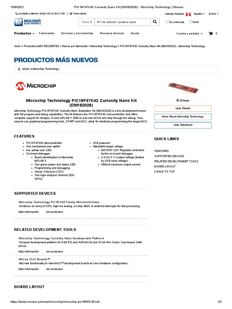 Microchip Technology PIC18F47K42 Curiosity Nano Kit (DM182028) | PDF | Microcontroller ...
