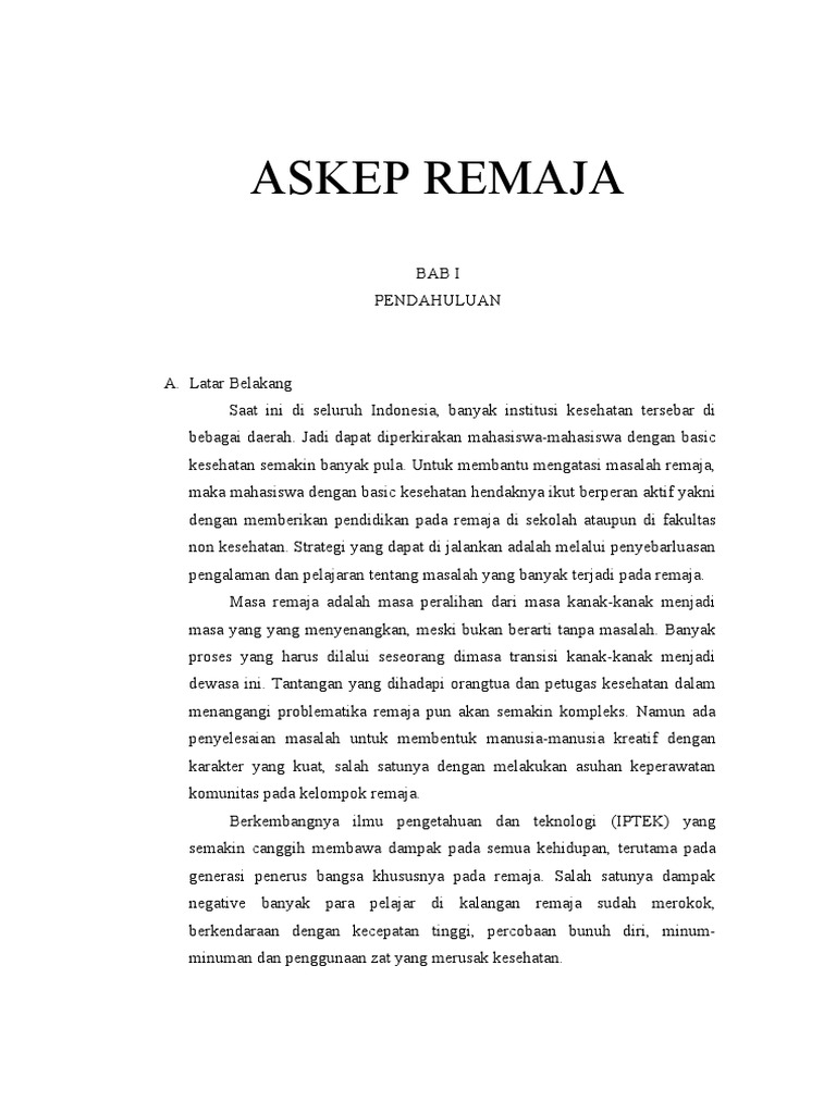 Askep Remaja | PDF