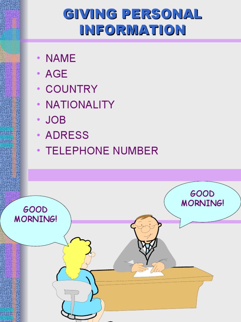 Personal Information Conversation Guide | PDF