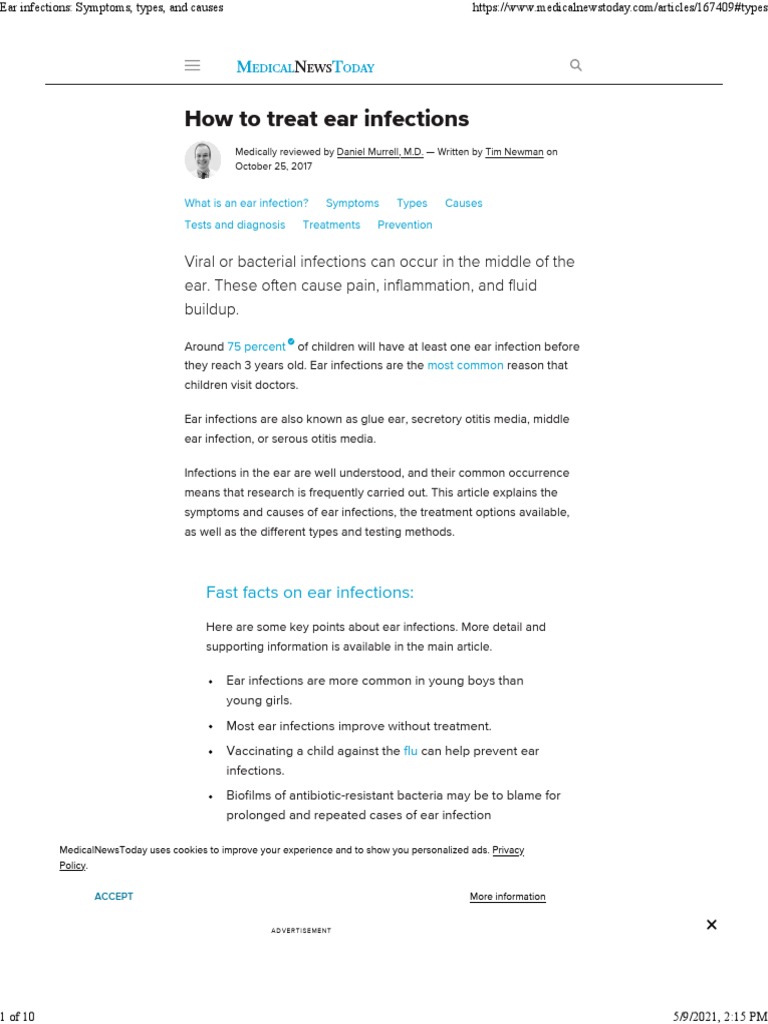 Ear Infections Symptoms, Types, and Causes | PDF | Infection ...