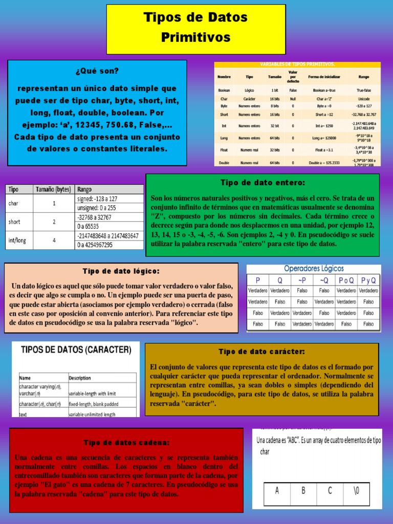 Tipos de Datos Primitivos | PDF | Tipo de datos | Cadena (informática)