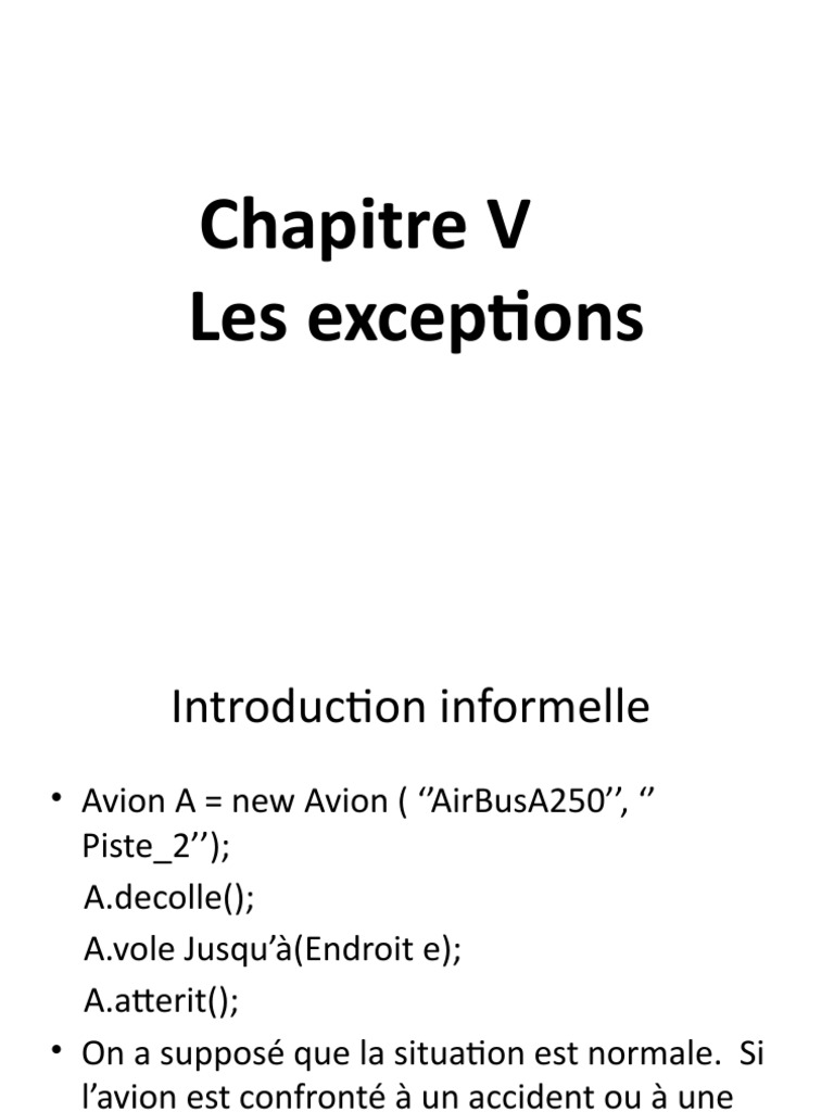 Cours 11 Exception | PDF | Java (Langage de programmation) | Âge de l'information