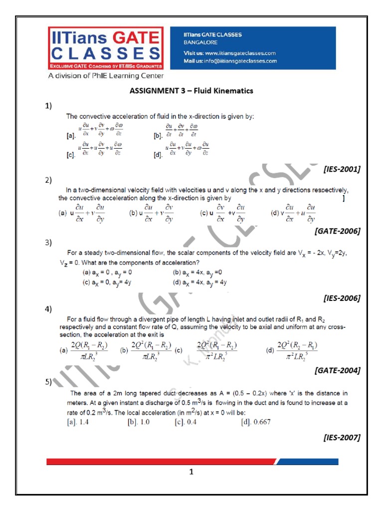 Assignment 3 - Fluid Kinematics | PDF | Computers