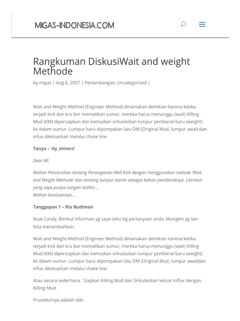 Wait and Weight Methode | PDF