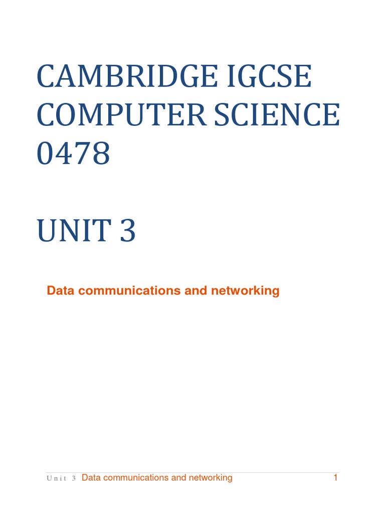 Data Communications and Networking Igcse Cs Unit 3 | PDF | Data Compression | Http Cookie