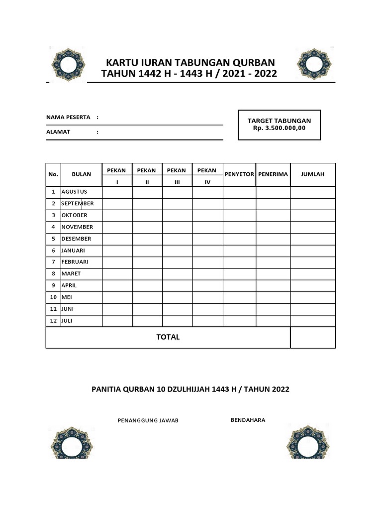 Kartu Iuran Qurban-1 | PDF