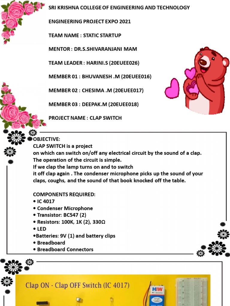 Clap Switch Presentation | PDF | Microphone | Switch