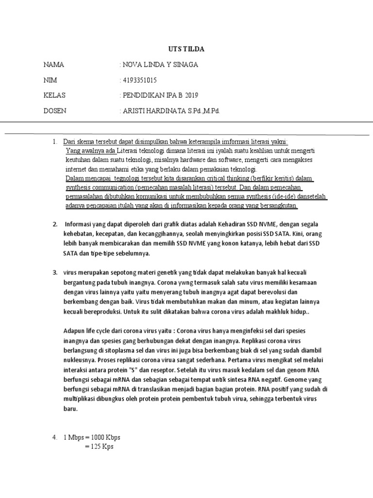 UTS TILDA Nova Sinaga | PDF
