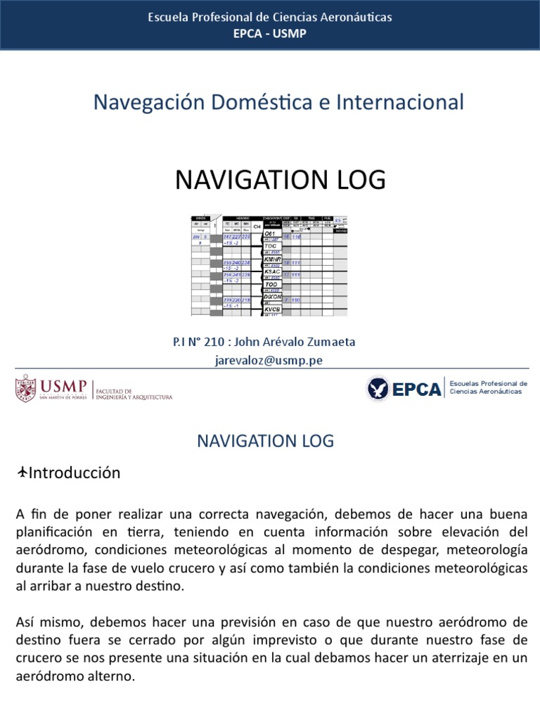 Semana 7 Navigation Log | PDF | Aviación