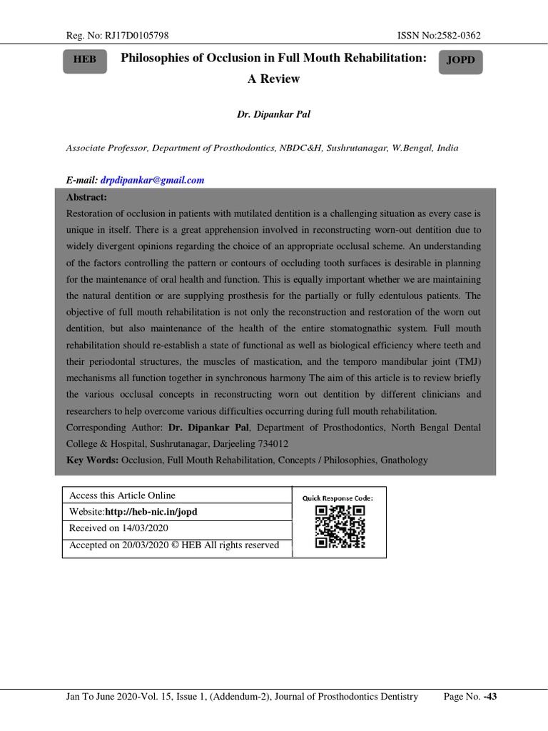 FMR Occlusion | PDF | Mouth | Dentistry
