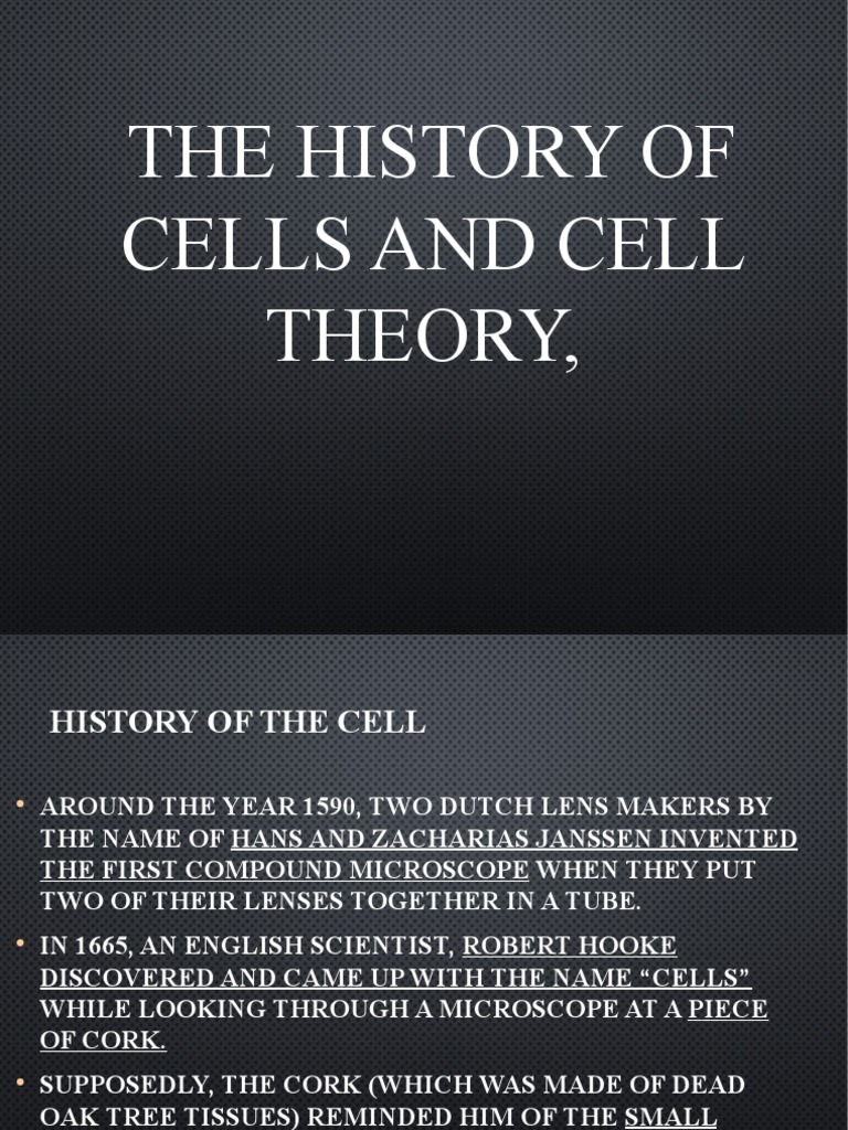 The History of Cells and Cell Theory | PDF | Cell (Biology) | Microscope