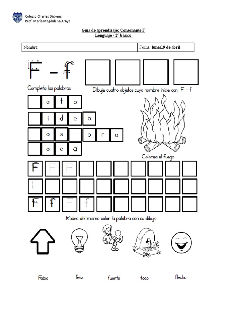 Guias Aprendizaje Consonantes F - H - B - R | PDF