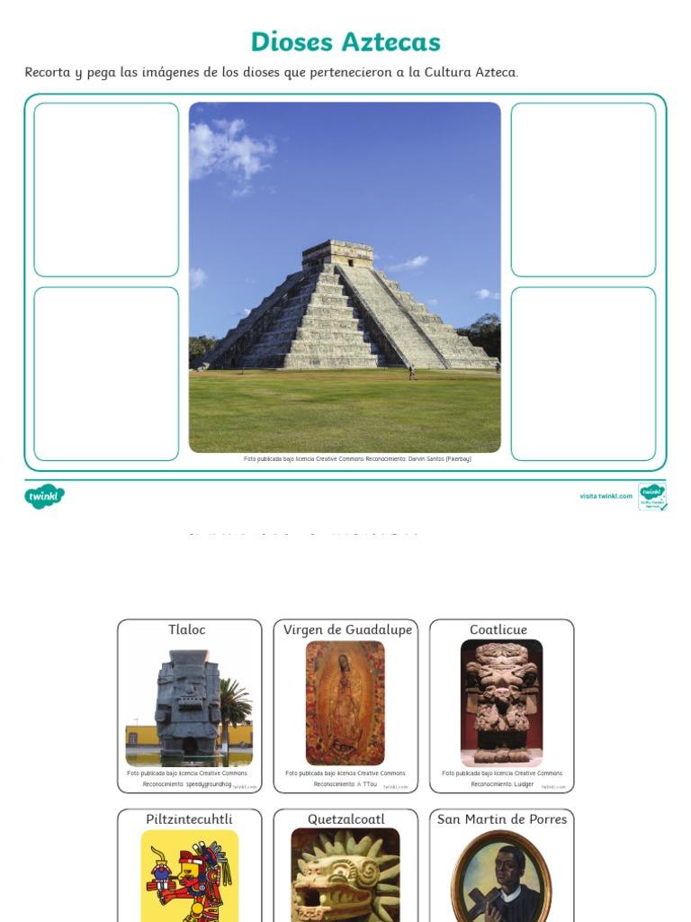 Ficha de Actividad Dioses Aztecas | PDF