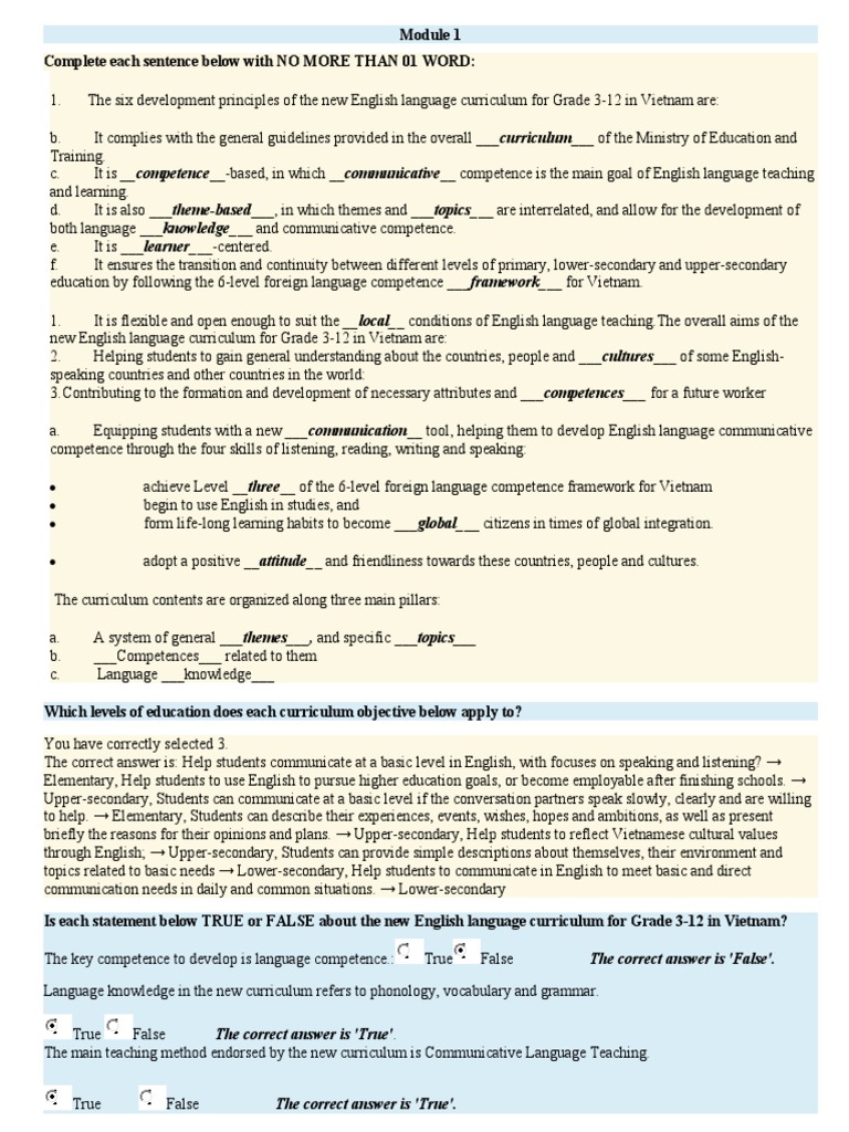 English Curriculum for Grades 3-12 in Vietnam | PDF | Language ...