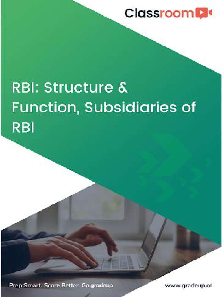 Rbi Structure and Function Subsidiaries of Rbi 63 | PDF | Reserve Bank ...