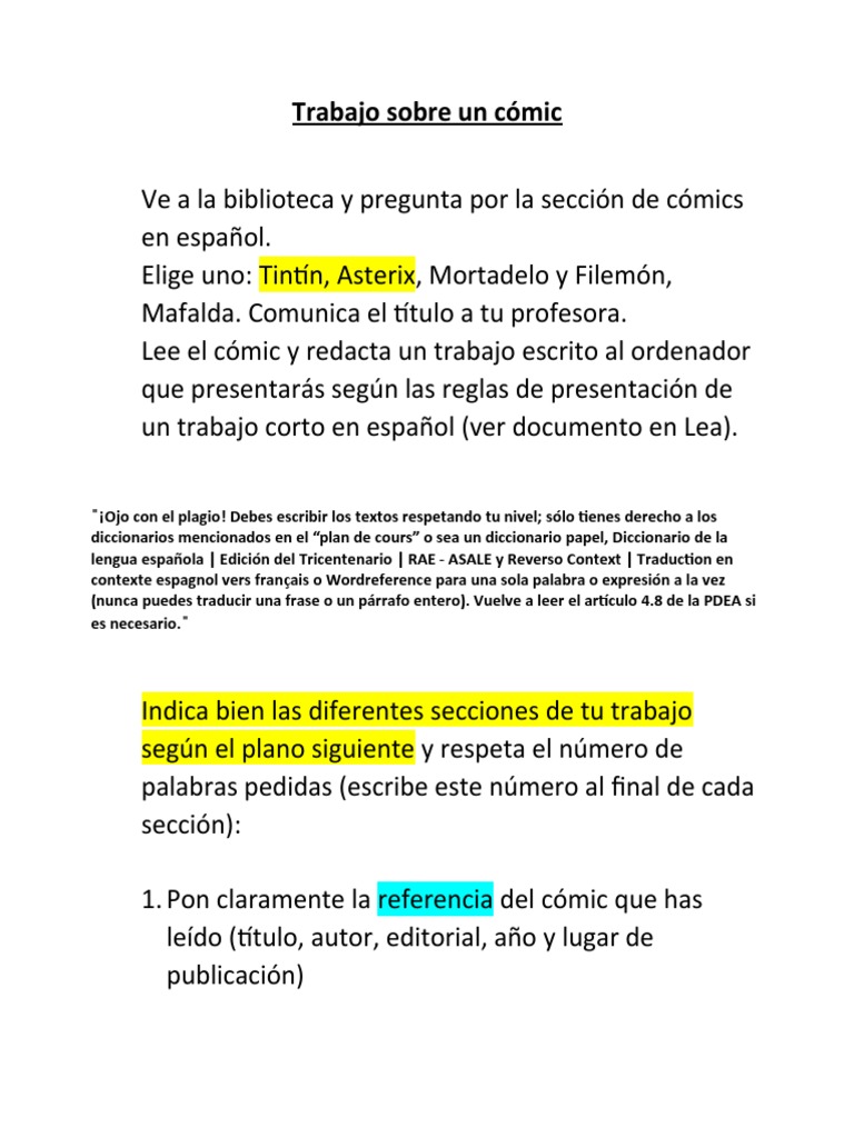 Trabajo Comic Oto 21 PROY | PDF | Cómics | Lengua española