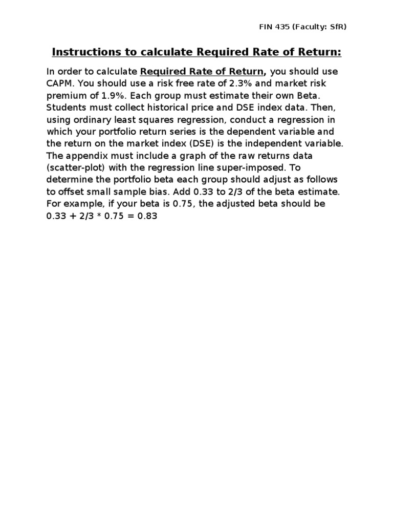 Calculating Required Rate of Return | PDF