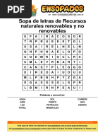 Sopa de Letras de Desastres Naturales - 20 | PDF