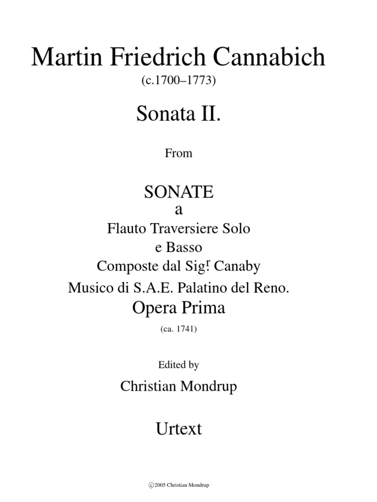 Cannabich Sonata 2 FL-BC | PDF | Elements Of Music | Performing Arts