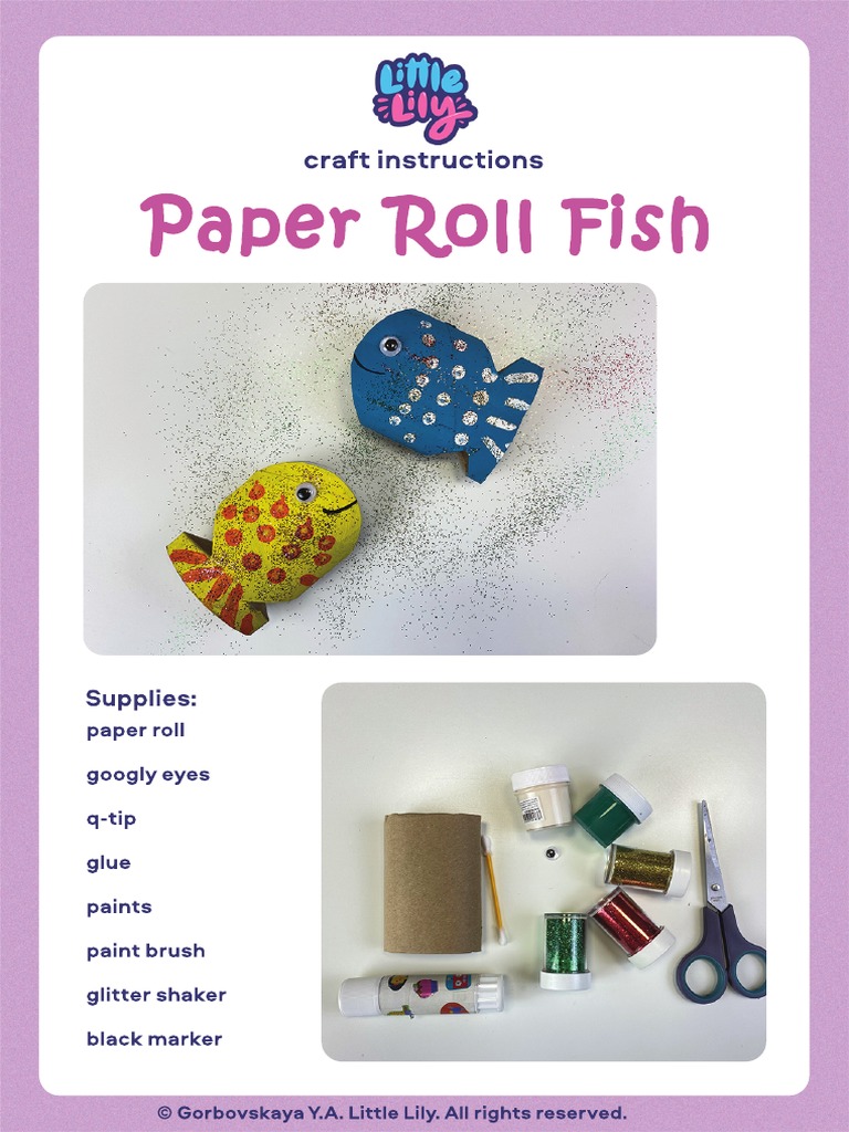 Paper Roll Fish: Craft I Nstructi Ons | PDF