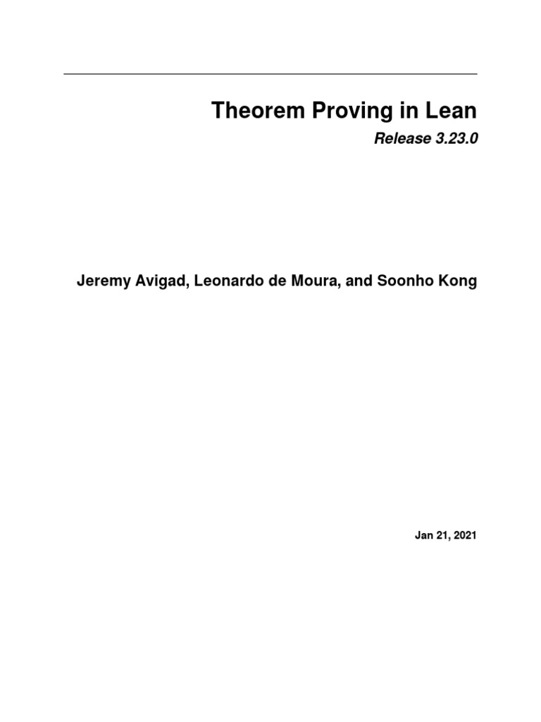 Theorem Proving in Lean | PDF | Mathematical Proof | Mathematics