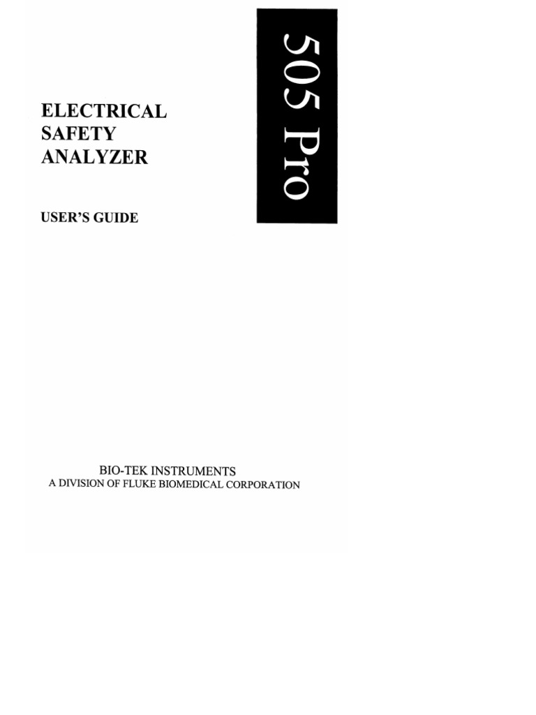 Fluke Biomedical 505 Pro Esa User S Manual | PDF