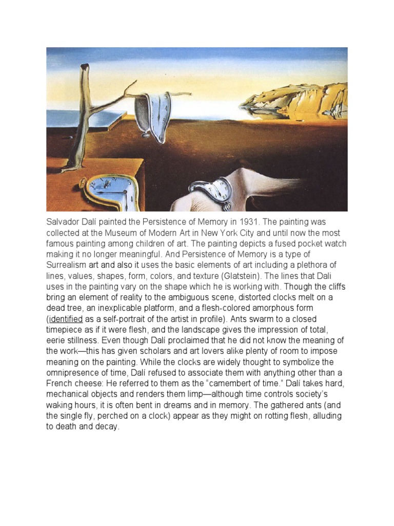 Salvador Dalí Painted The Persistence of Memory | PDF | Social Science ...