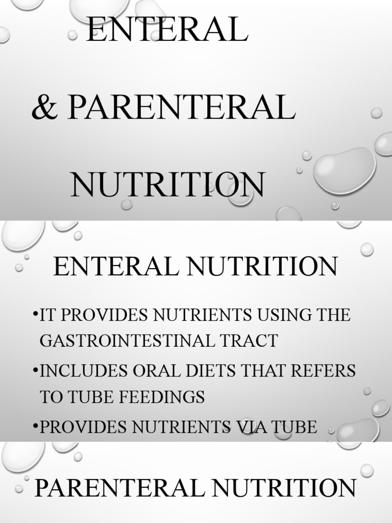Enteral & Parenteral Nutrition | PDF | Wellness